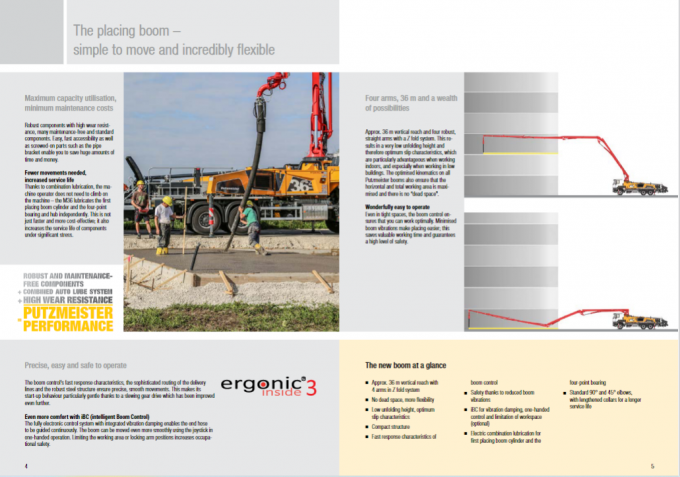 M36-5 4141 Putzmeister Used Pumps Truck Mounted Concrete Pump Car