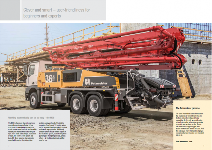 Used M36-5 4141 Putzmeister Truck Mounted Concrete Pump Car